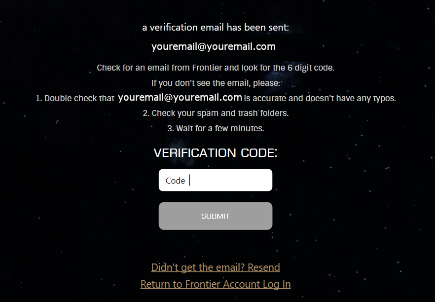Creating a Frontier account after purchasing Elite Dangerous on Steam ...