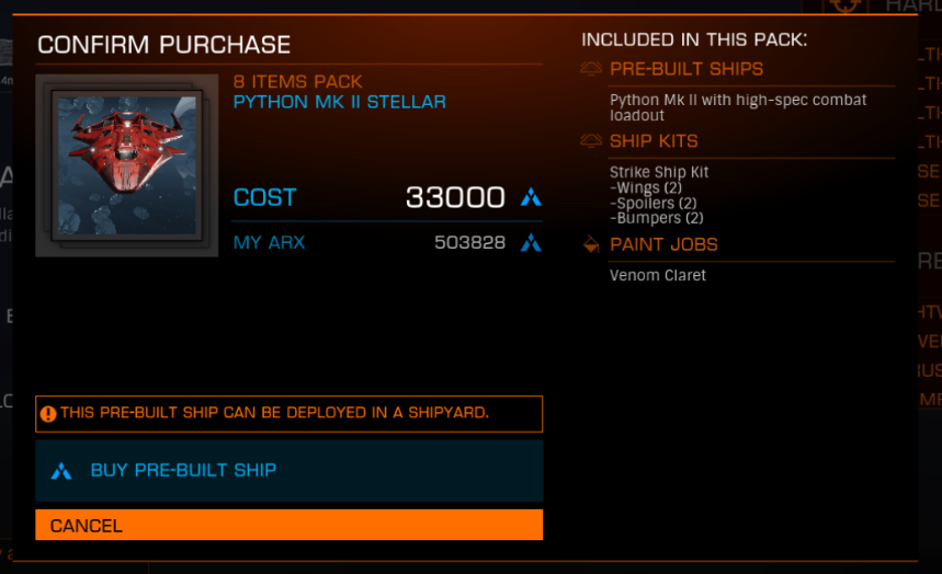 Pre Built Ships Frontier Support